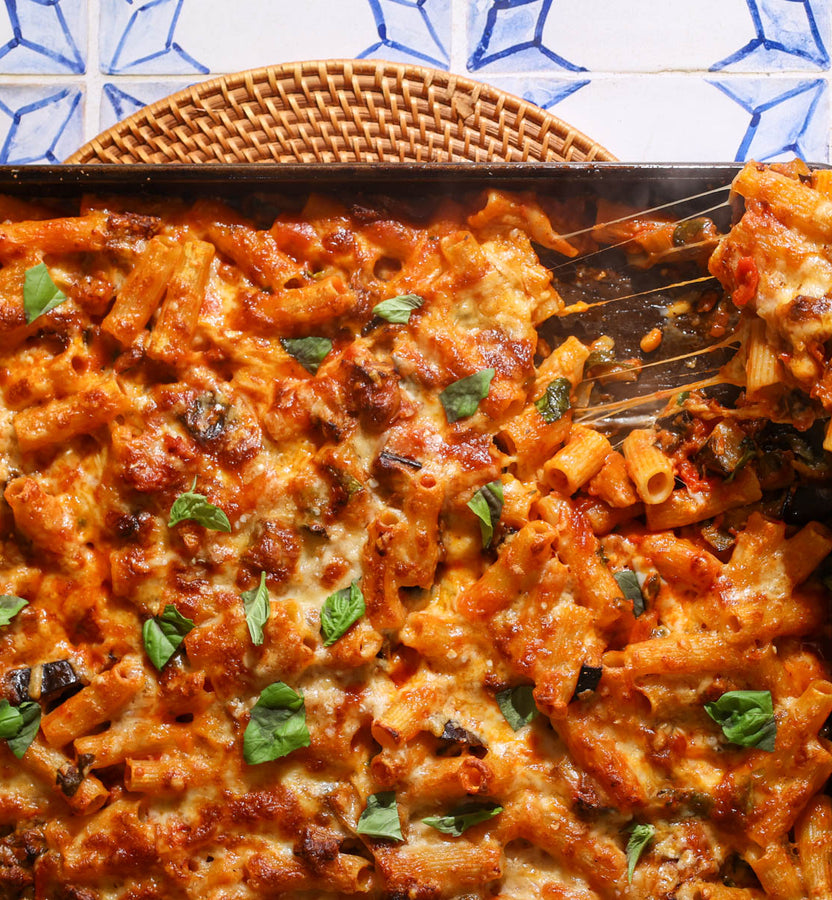 Sheet Pan Baked Pasta alla Norma Recipe Video – Giadzy