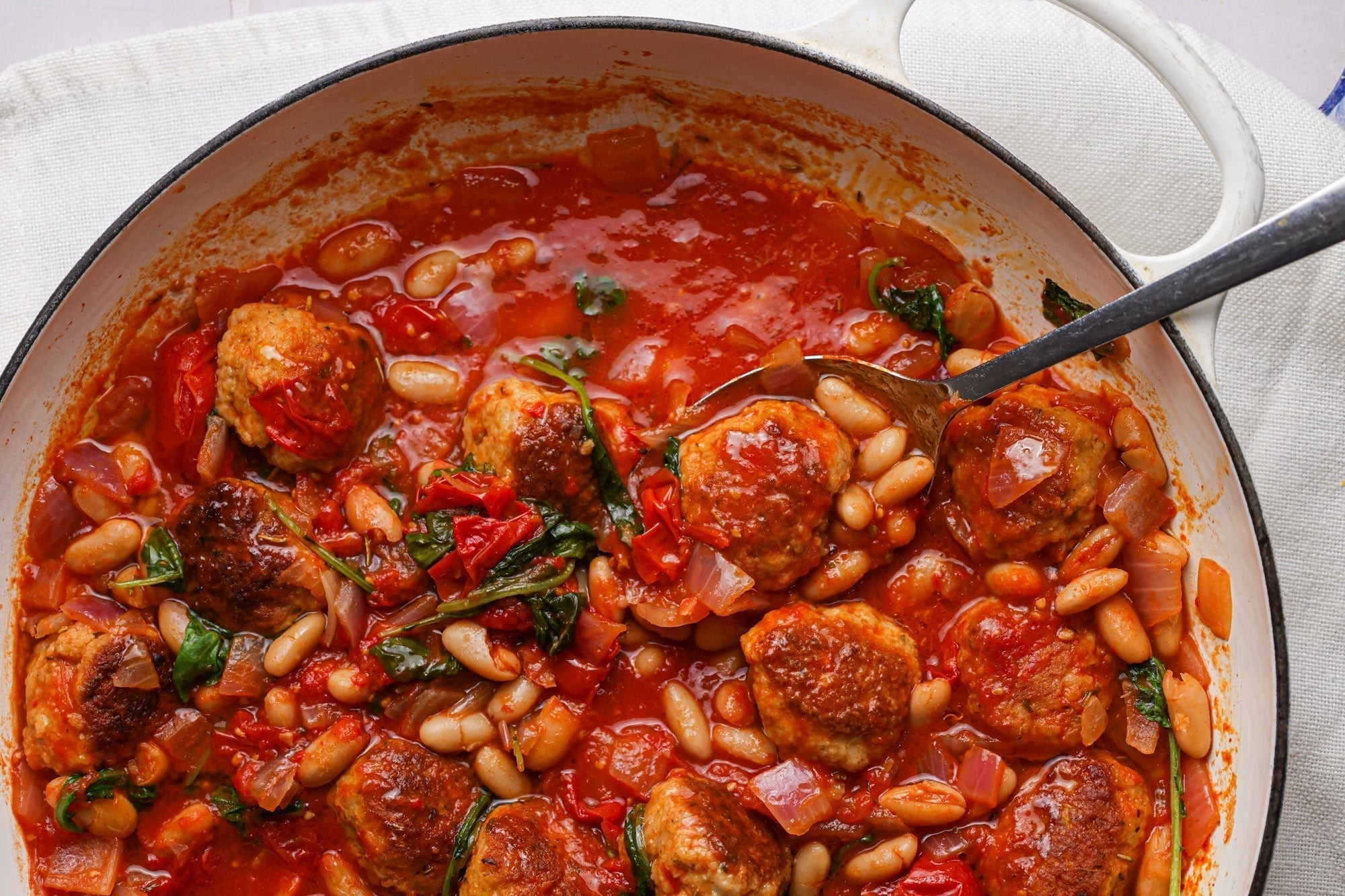 Tuscan Meatball And White Bean Skillet – Giadzy