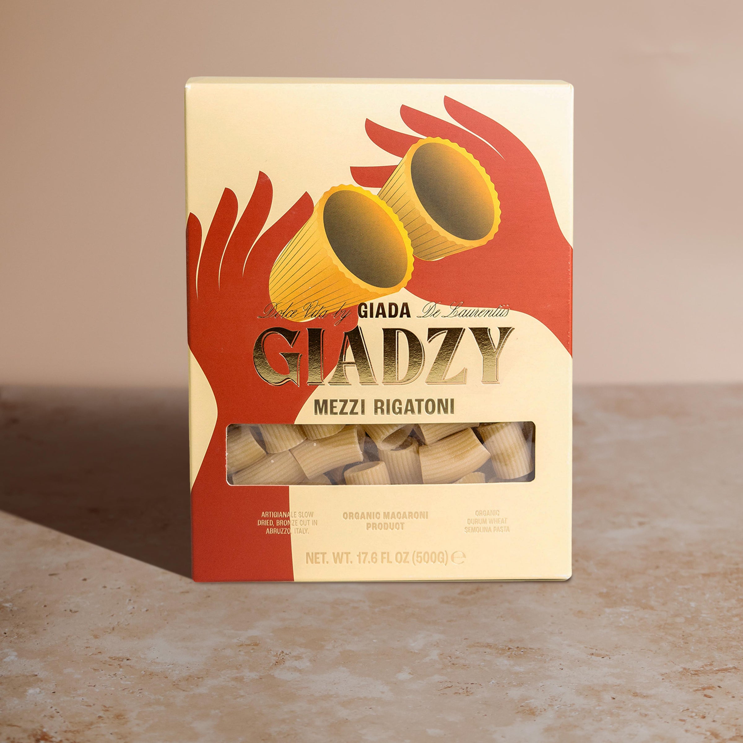 Giadzy Organic Mezzi Rigatoni Pasta by Giada De Laurentiis
